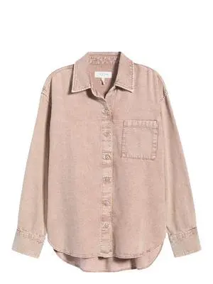 Rag & Bone Rag & Bone Connie Ultra Featherweight Denim Button-Up Shirt Rose Stone