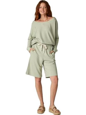 EAVOLU Eco-luxe Fleece Bermuda Shorts - Fern