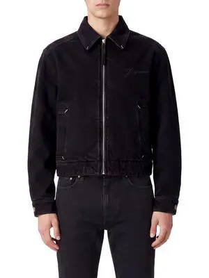 Jacquemus Cotton Denim Shirt Jacket With Zip Closure - Black