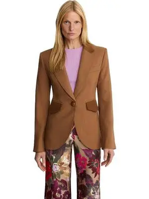 Smythe Blocked Seamed Blazer - Saddle