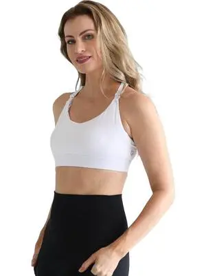 SWEAT & MILK Oceane 4 Support Maternity Sports Bra - Blanc