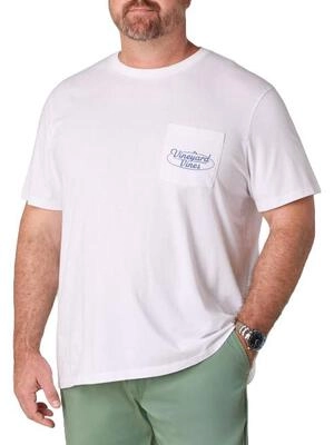Vineyard Vines Big & Tall Pastel Golf Pocket T-shirt - White Cap