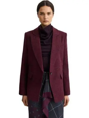 Smythe Oversized Long Lapel Blazer - Bordeaux