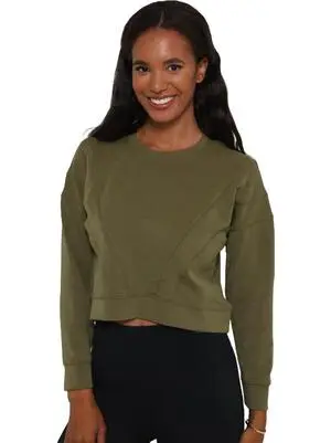 SWEAT & MILK Sweat & Milk Lyah Softstreme Cropped Nursing Crew Olive
