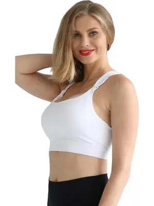SWEAT & MILK Venice 3 Ultimate Support Full Coverage Nursing And Pumping Sports Bra Blanc
