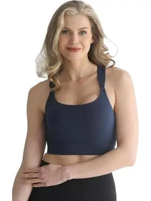 SWEAT & MILK Venice 3 Ultimate Support Full Coverage Nursing And Pumping Sports Bra Navy
