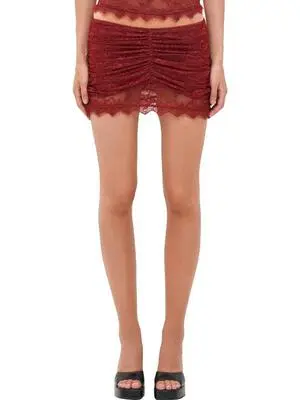 OW Selah Lace Mini Skirt - Red