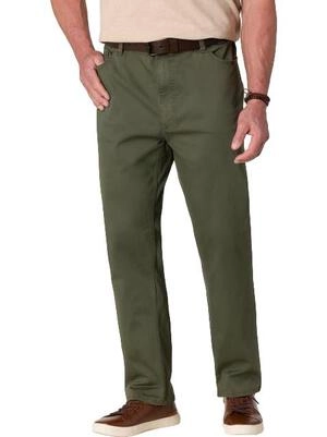 TRUE NATION BY DXL Athletic Fit 5-pocket Stretch Cotton Pants - Thyme