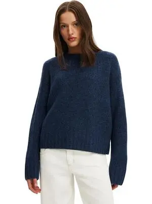 COTTON ON Luxe Crew Neck Sweater - Lofty Shadow Navy
