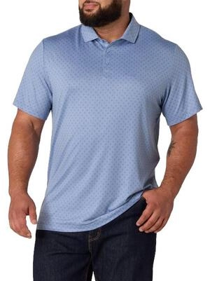 TRAVISMATHEW FIT BY DXL Big & Tall Final Drive Geometric Polo Shirt - Blue