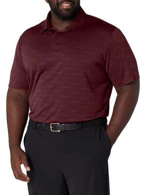 Adidas Big & Tall Ultimate 365 Jacquard Polo Shirt - Maroon