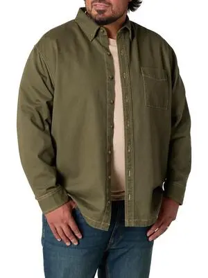 TRUE NATION BY DXL Big & Tall Twill Shirt Jacket - Thyme