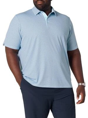 CALLAWAY Big & Tall Chevron Print Golf Polo Shirt - Atomizer Blue