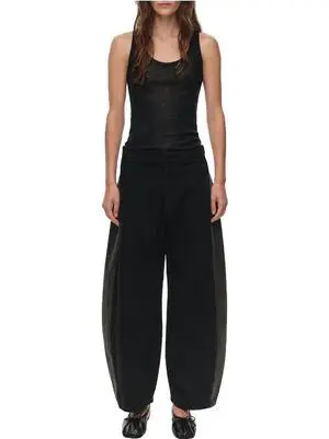 Bimba Y Lola Two-tone Adjustable Waist Denim Trousers - Black