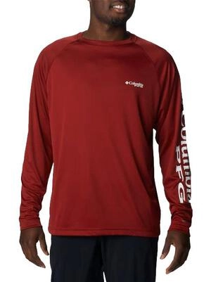 Columbia Big & Tall Terminal Tackle Long-sleeve Pfg T-shirt - Beet