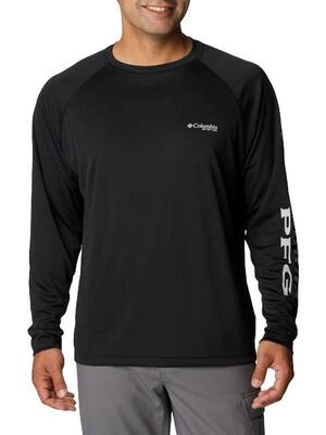 Columbia Big & Tall Terminal Tackle Long-sleeve Pfg T-shirt - Black