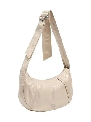 Bimba Y Lola Medium Shiny Moon Bag - Greige