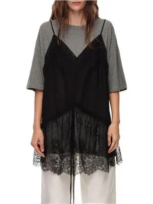 Bimba Y Lola Fluid Layer T-shirt - Melange Grey