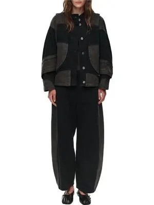 Bimba Y Lola Oversize Two-tone Denim Jacket - Black