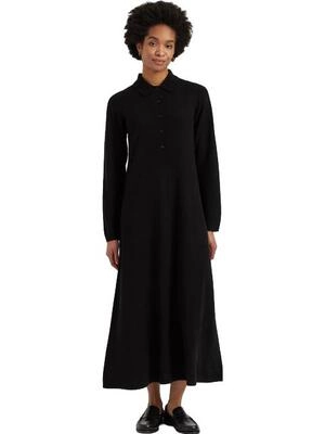 Chinti & Parker Wool-cashmere A-line Polo Dress - Black