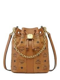 Mcm Dessau Drawstring Bag In Visetos Monogram Canvas - Brown