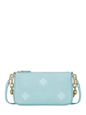 Mcm Medium Aren Chain Pouch In Visetos - Green