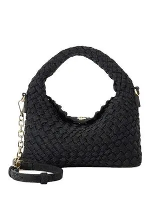 Dune London Woven Faux Leather Mini Crossbody Bag - Black