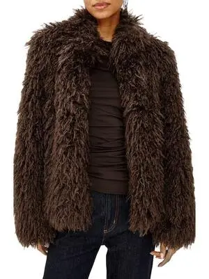 Rails Blisse Faux Fur Coat - Espresso