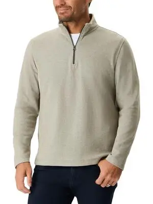 Robert Graham Robert Graham Draycott Quarter Zip Cotton Sweater Sage