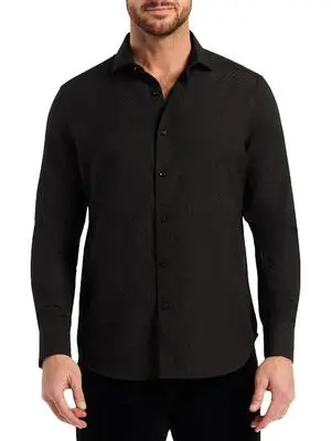 Robert Graham Devonshire Long Sleeve Button Front Shirt Black