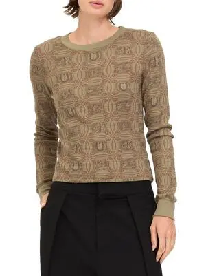 PROJECT SOCIAL T Western Graphic Long Sleeve Thermal T-shirt - Olive