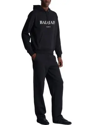 Balmain Printed Hoodie - Black