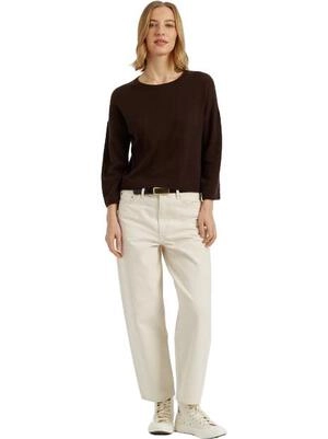 Chinti & Parker Cloud Cashmere Cropped Sleeve Sweater - Chocolate
