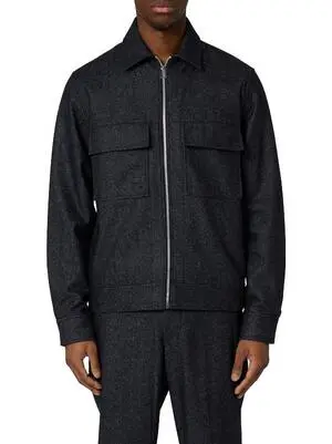 Paul Smith Zip Shirt Jacket In Deep Wash - Indigo