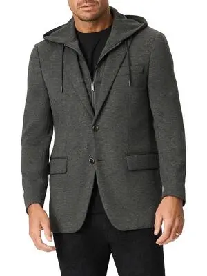 Robert Graham Voyager Knit Sport Coat With Removable Hooded Bib - Grey