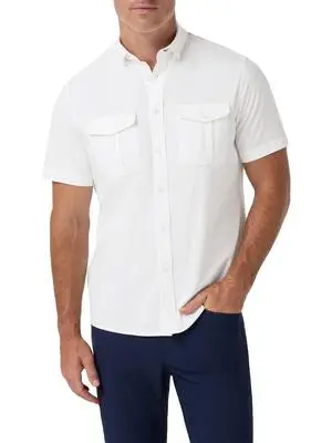 Mizzen+main Leeward Tailgate Short Sleeve Performance Button-up Shirt - White
