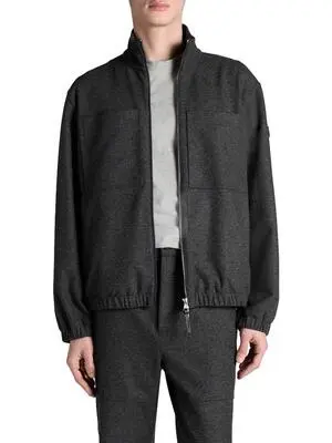 Moncler Zip-up Technical Blend Cardigan - Charcoal