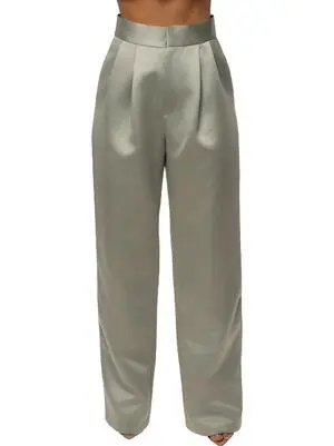 JLUXLABEL City Nights Satin Trousers - Sage