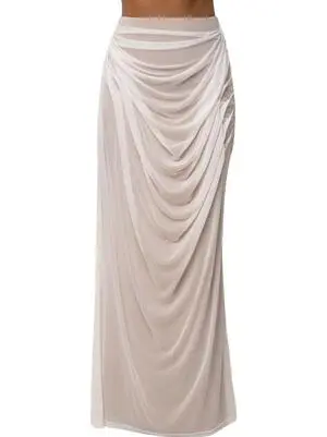 JLUXLABEL Ethereal Flow Maxi Skirt - Ivory
