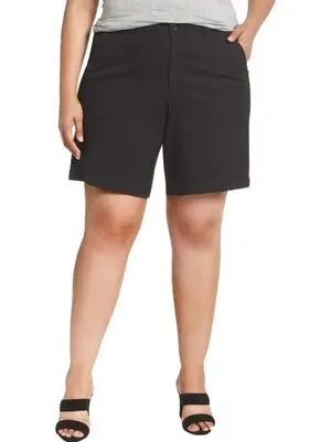 NYDJ Stretch Twill Bermuda Shorts - Black