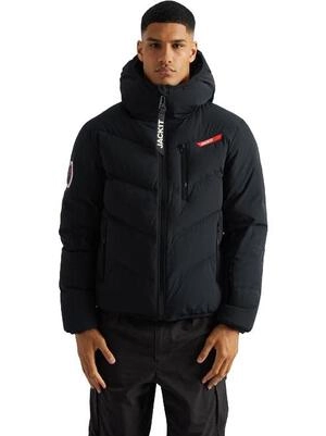 JACK1T Hooded Thermal Puffer Jacket - Black