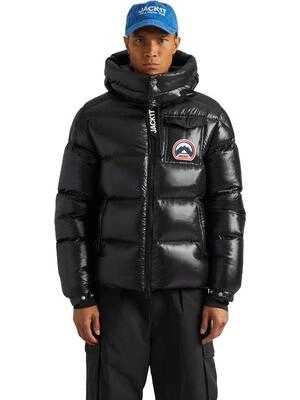 JACK1T Quilted Hooded Down Puffer Jacket - Black