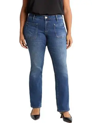 Kut From The Kloth Natalie Patch Pocket Mid Rise Flare Jeans - Champ