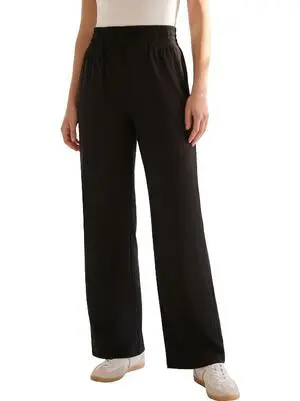 Roaman's Side Pocket Wide Leg Pull-On Pants Black