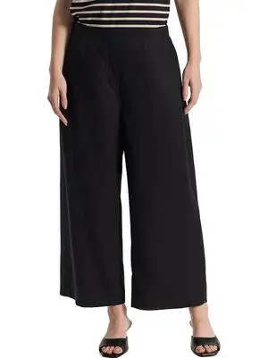 Ronen Chen Moran High Waist Midi Flowy Trousers - Black
