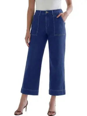 Roaman's ROAMAN'S Utility Flare Ankle Pants Dark Wash