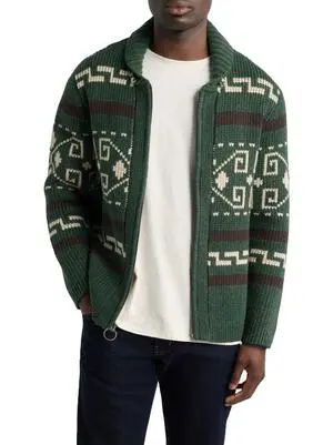 Pendleton Original Westerley Zip Cardigan - Dark Green