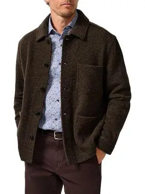 David Donahue Fergus Wool & Cashmere Blend Chore Jacket - Chocolate
