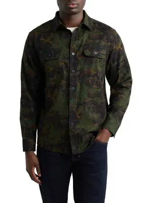 Pendleton Tanner Twill Long Sleeve Button Up Shirt Valley Navy/green