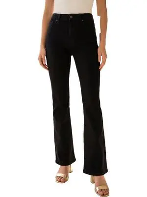 Roaman's 360º Stretch 5-pocket Bootcut Jean - Black